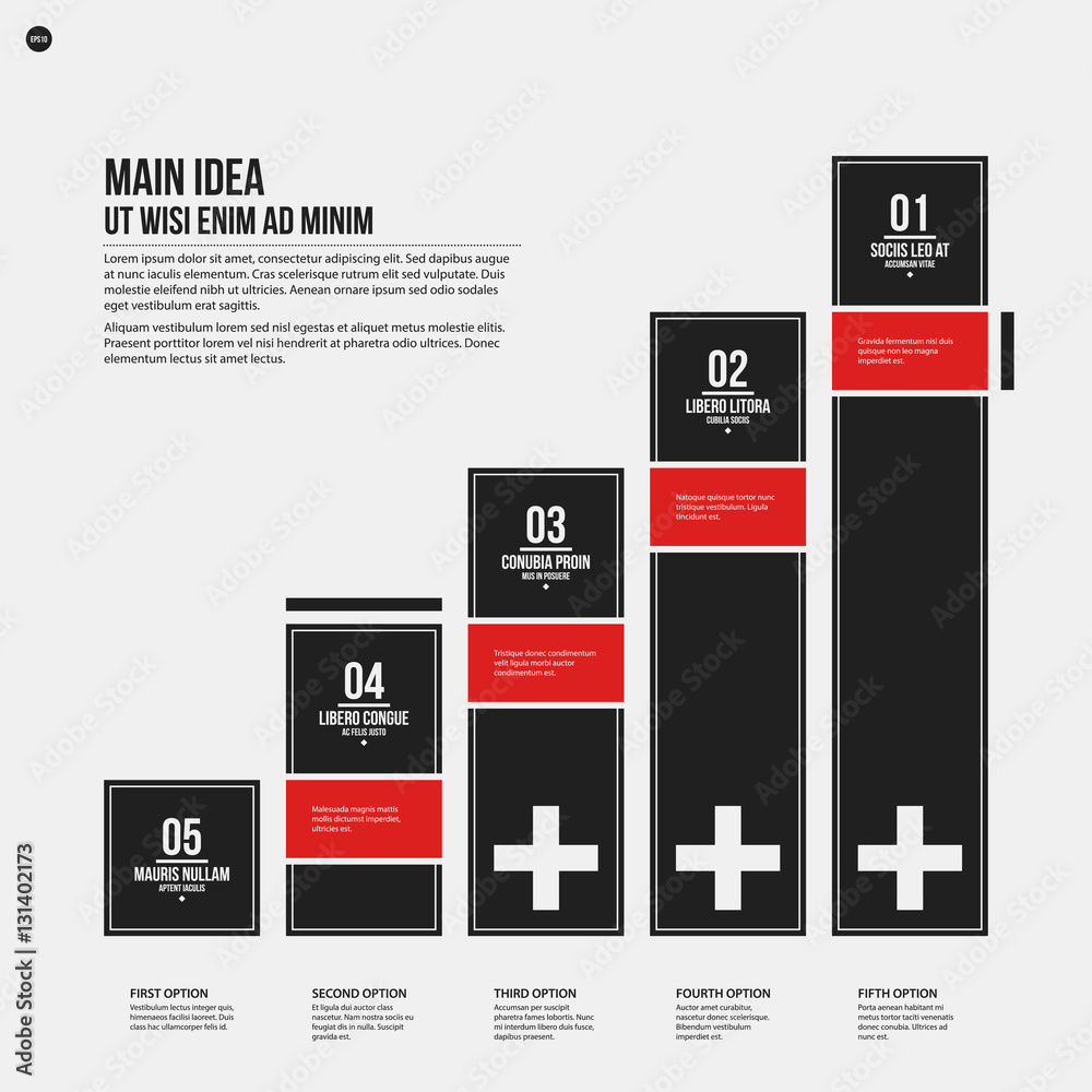 Monochrome vector chart template in strict style. Useful for ...