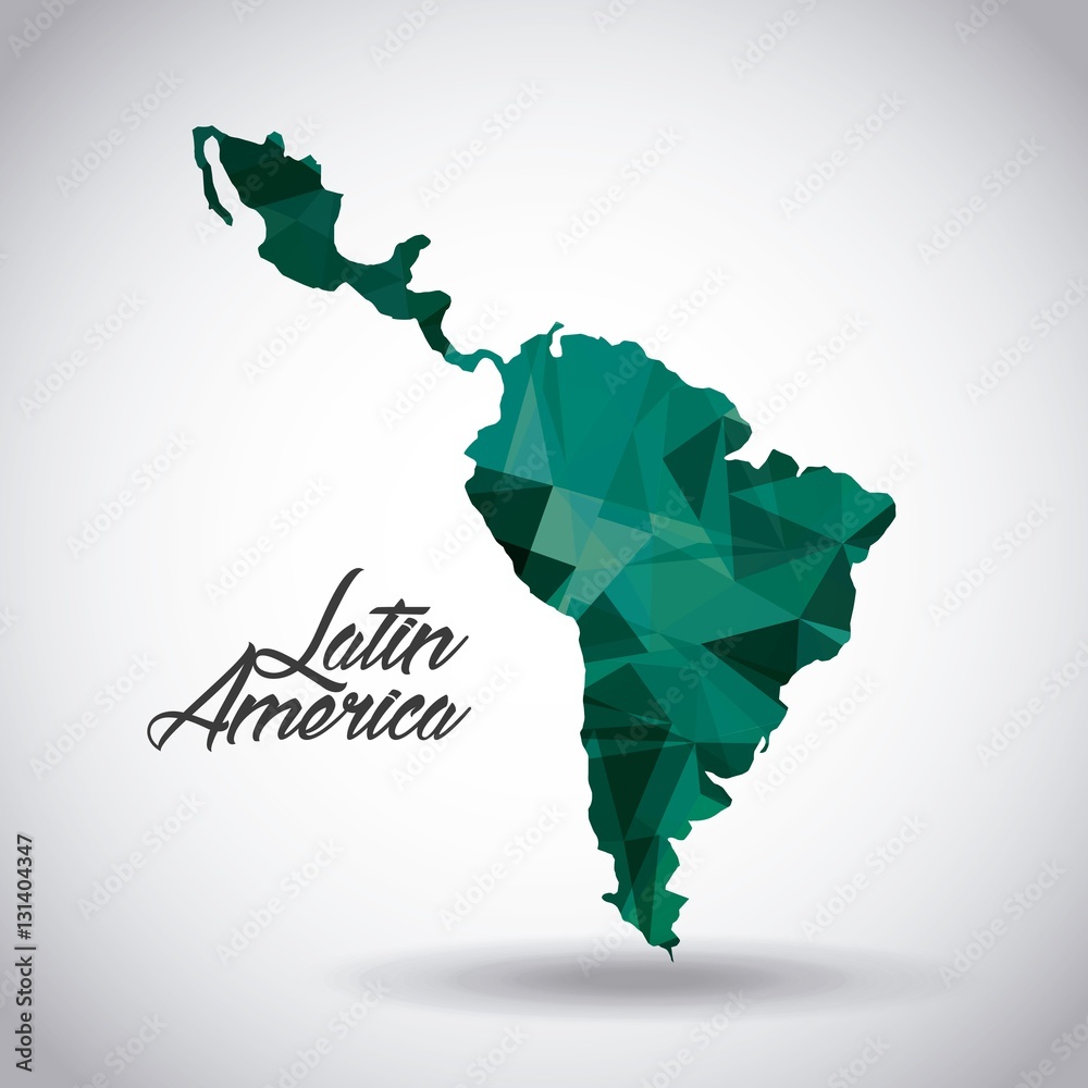 latin america map icon over white background. colorful design. vector ...