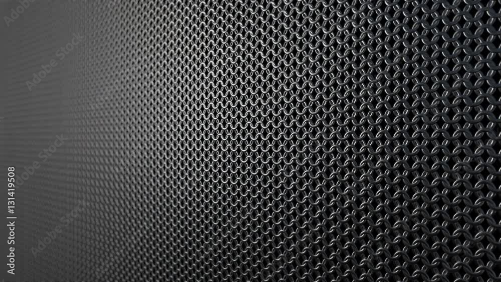 Chain armor metallic pattern texture background seamless loop. 3D ...