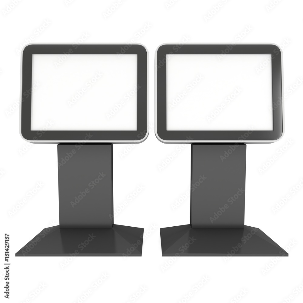 LCD Screen Stand. Blank Trade Show Booth. 3d render of lcd tv isolated ...