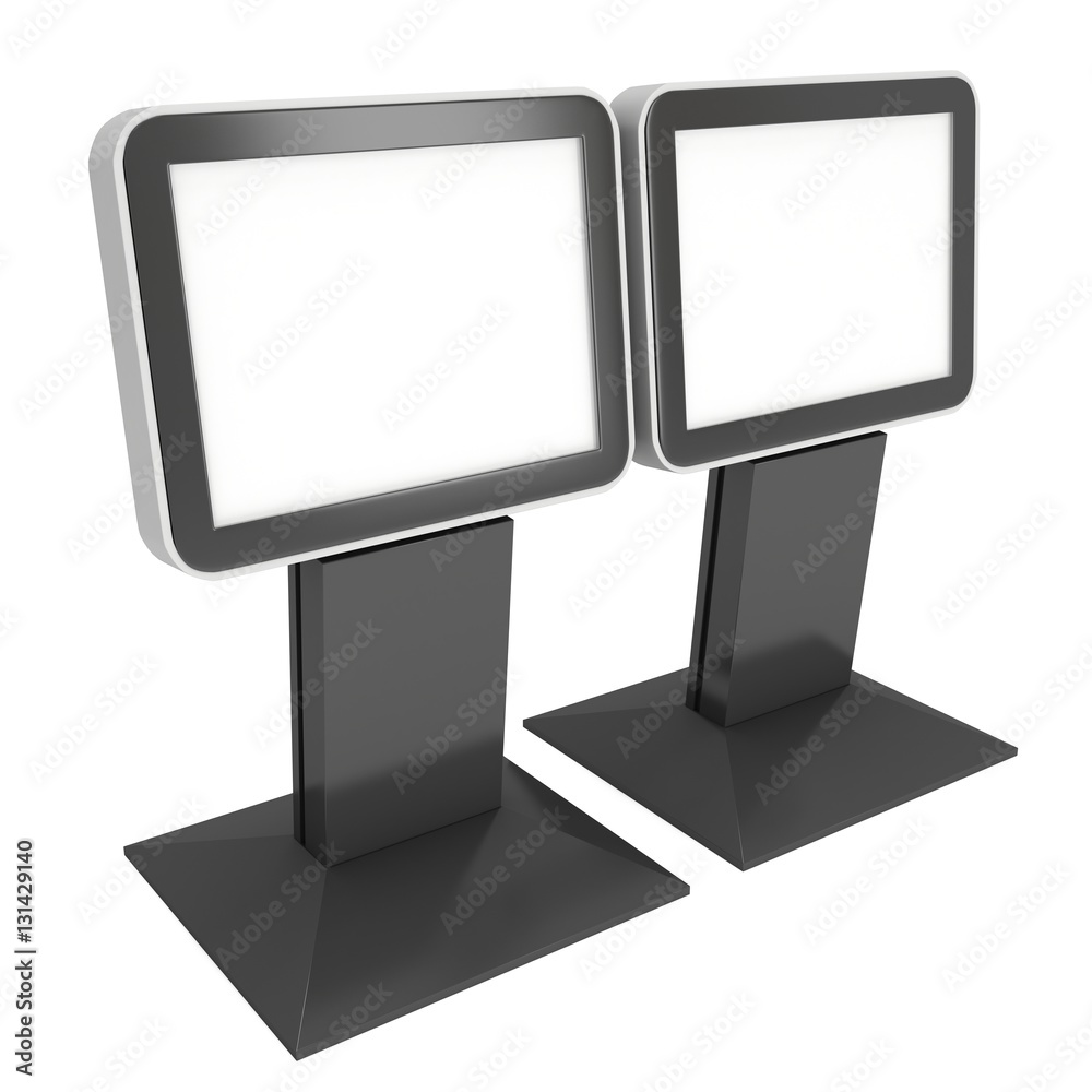 LCD Screen Stand. Blank Trade Show Booth. 3d render of lcd tv isolated ...