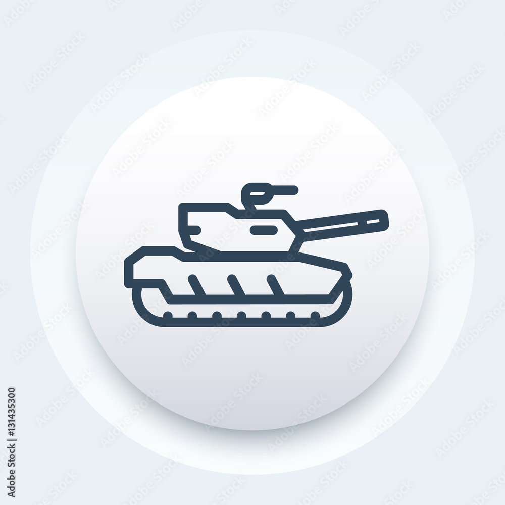 modern tank icon, armoured fighting vehicle linear pictogram Stock ...