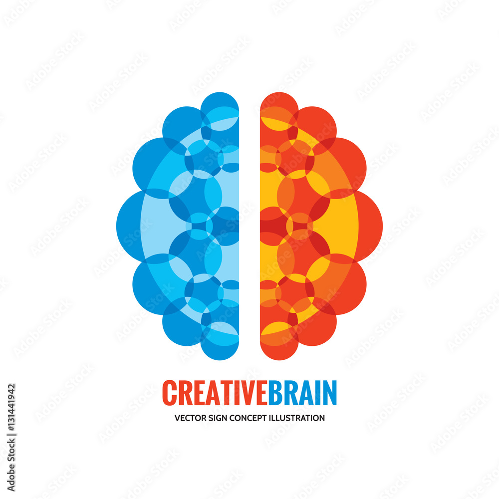 Human brain - vector logo template concept illustration. Mind sign ...