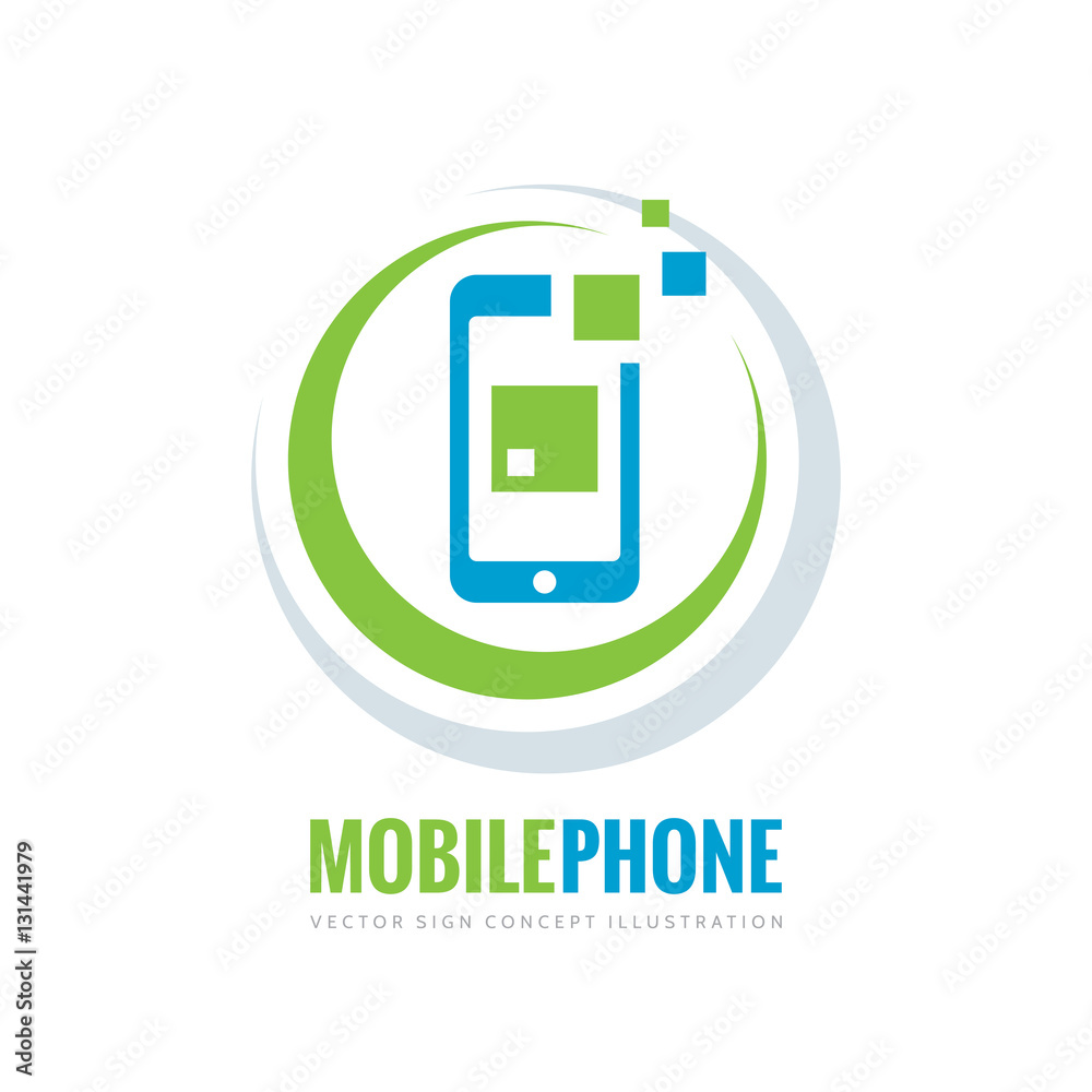Mobile phone vector logo template concept illustration. Smartphone ...