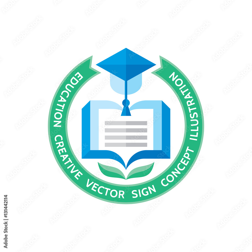 Education - vector logo template concept illustration in flat style ...