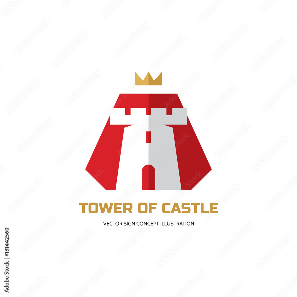 Tower of castle - vector logo template concept illustration in flat ...