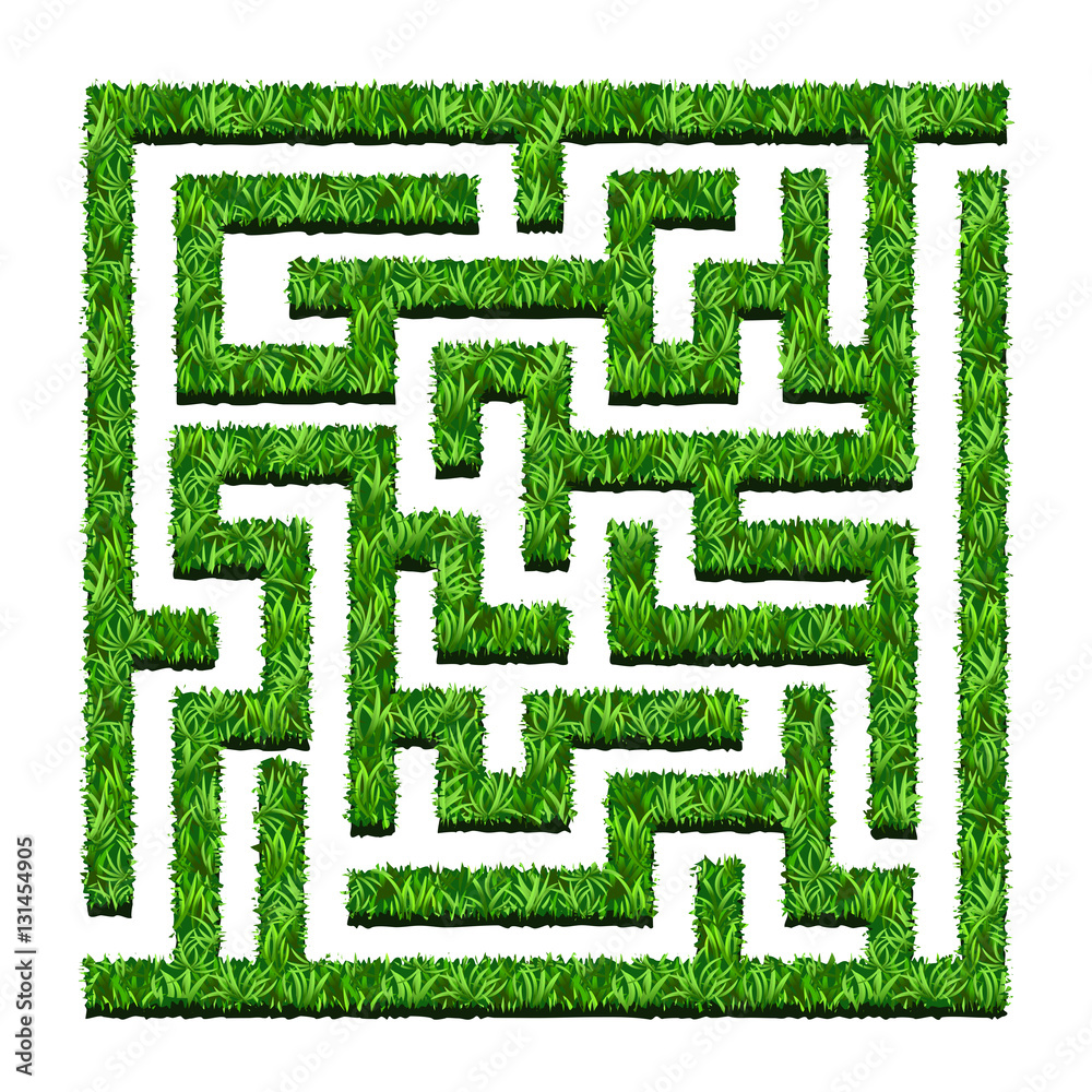Maze of green bushes, labyrinth garden. Vector illustration. Iso Stock ... Maze of green bushes, labyrinth garden. Vector illustration. Iso Stock ...