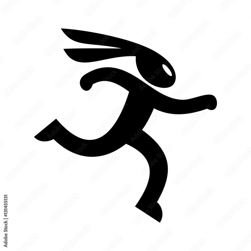 rabbit logo vector. running rabbit. Logo design template with bunny in ...