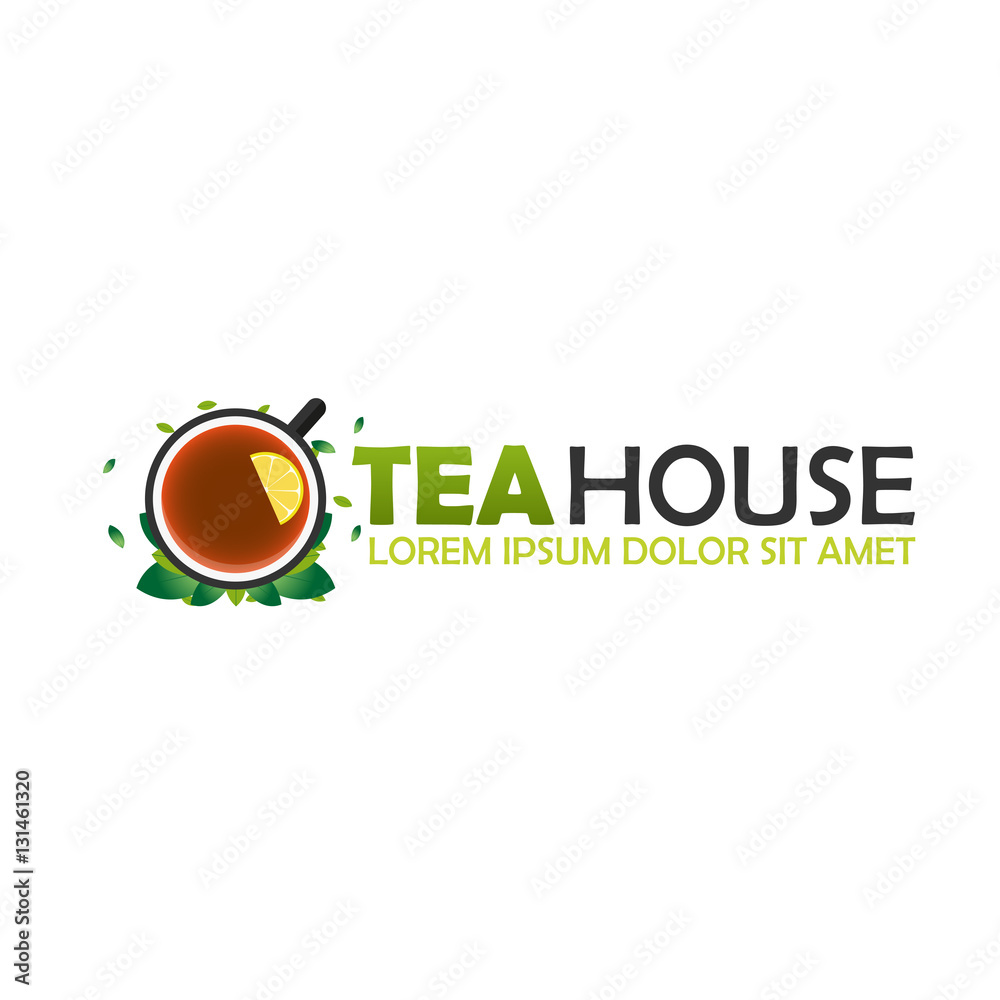 Tea house logo company. Tea logo. Vector logo illustration. Stock ...