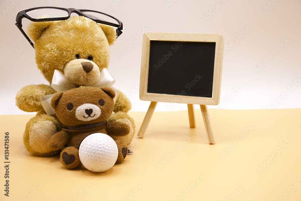 Bear teacher is in classroom with backboard Stock Photo | Adobe Stock
