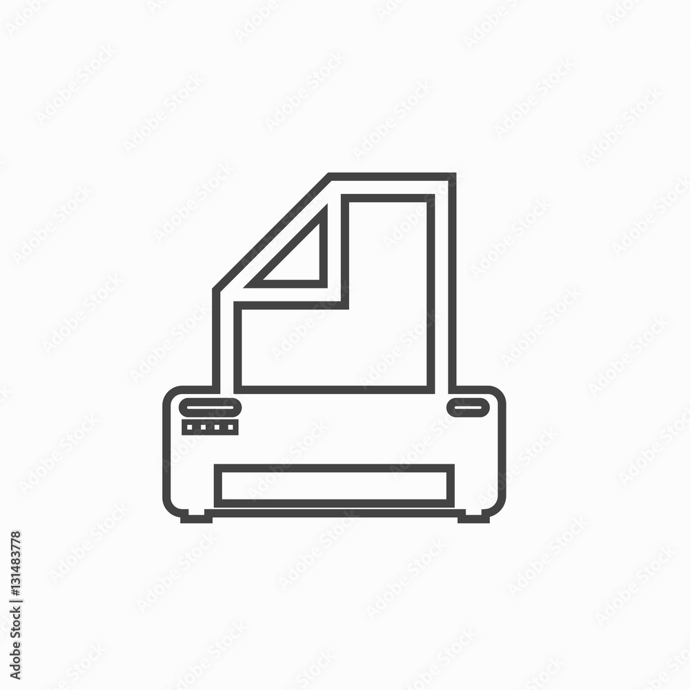 Printer icon, vector illustration. Flat design style Stock Vector ...