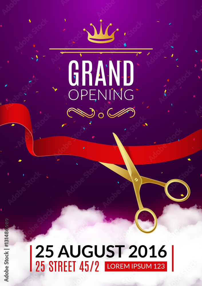 Grand Opening invitation card. Grand Opening Event invitation flyer ...