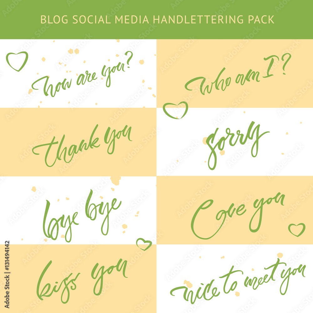 Hand drawn lettering social media lettering. Modern lettering and ...