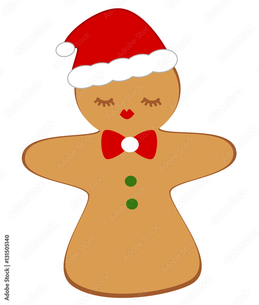 cute cartoon vector gingerbread girl cookie isolated on white ...