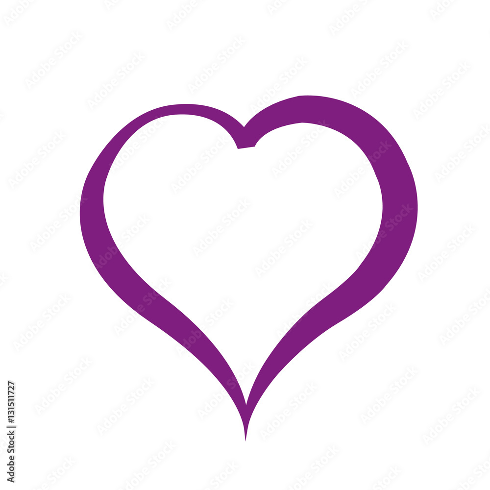 Purple heart on white background. Flat illustration Stock Illustration ...