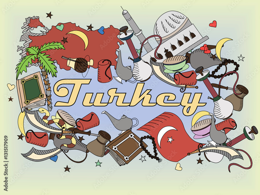 Turkey line art design vector illustration Stock Vector | Adobe Stock