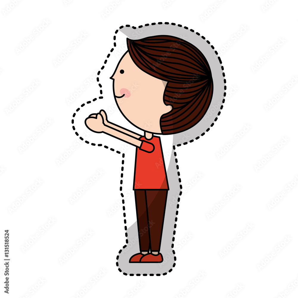 cute little man character vector illustration design Stock Vector ...
