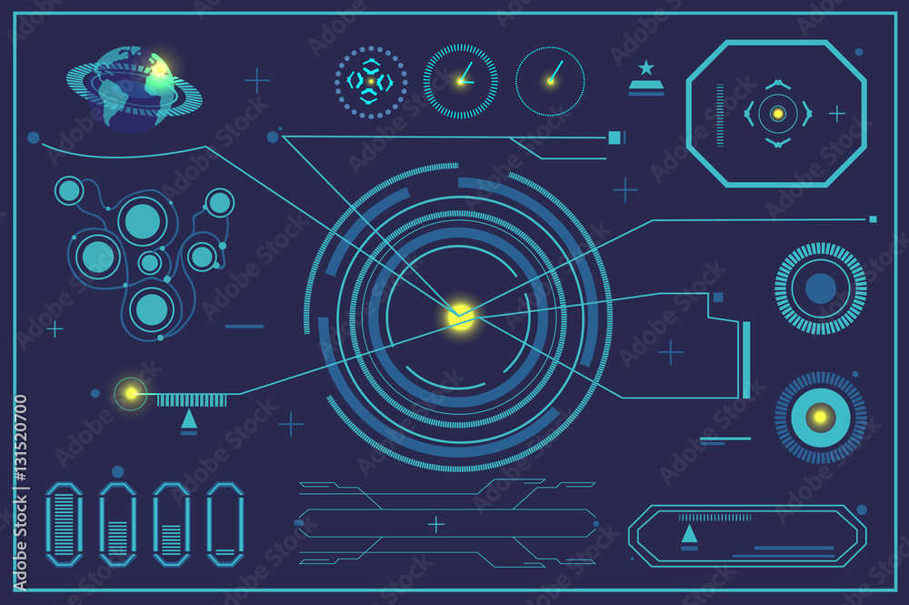 Sci fi futuristic user interface HUD. Stock Vector | Adobe Stock