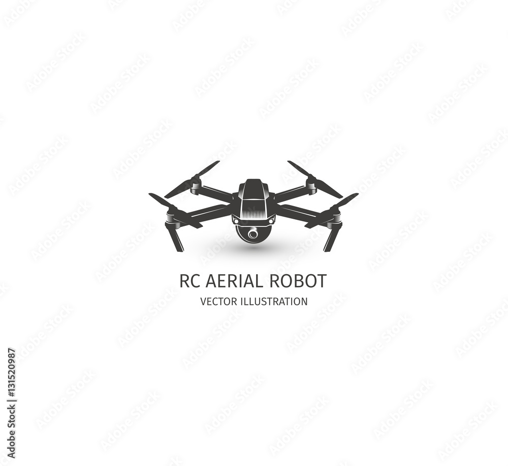 Isolated rc drone logo on white. UAV technology logotype. Unmanned ... Isolated rc drone logo on white. UAV technology logotype. Unmanned ...