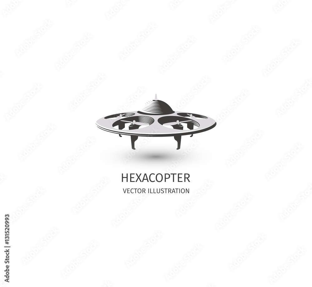 Isolated rc drone logo on white. UAV technology logotype. Unmanned ...