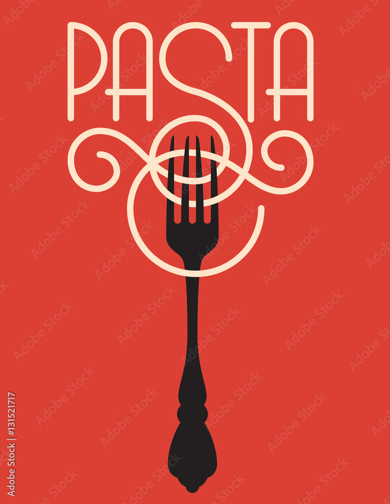 Pasta vector design. Vector logo or badge featuring the word pasta ...