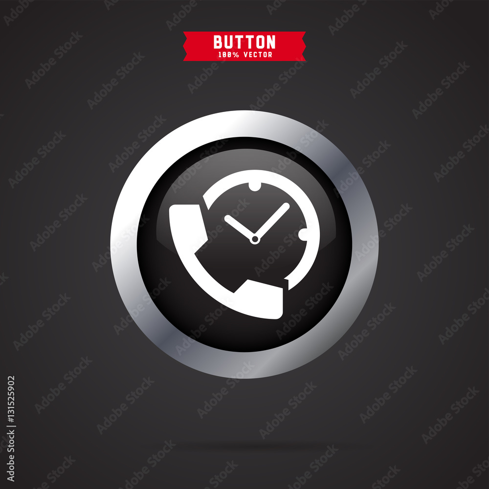 Telephone and clock icon Stock Vector | Adobe Stock