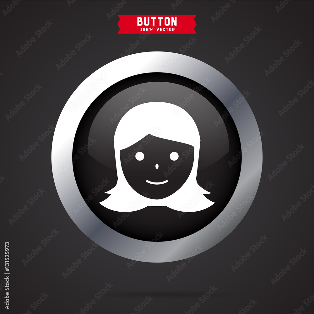 girl face icon Stock Vector | Adobe Stock