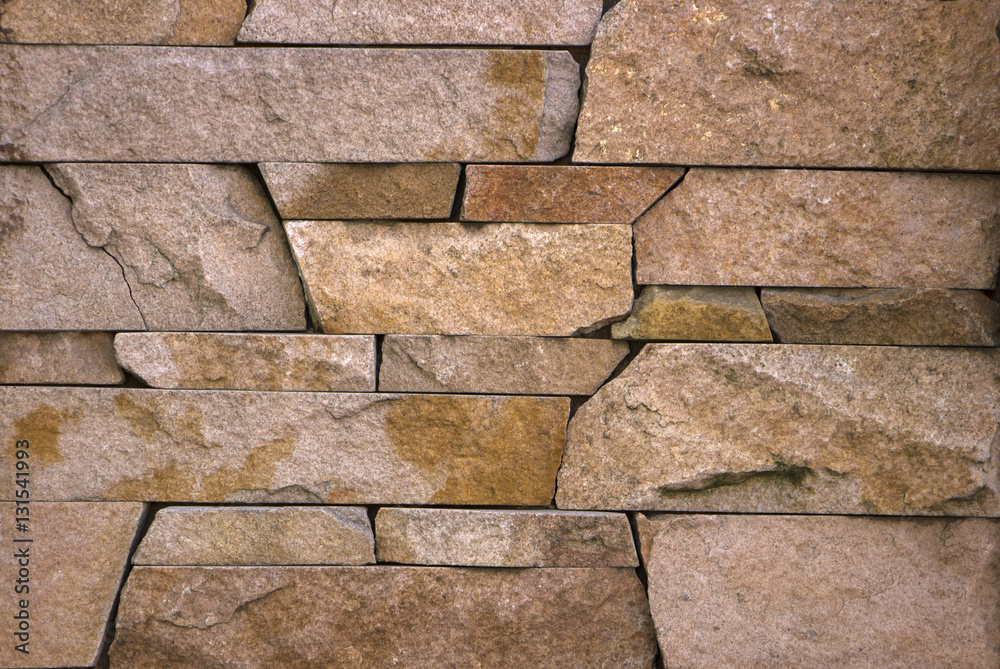 Orange facing stone, slate, sandstone and travertine marble Stock Photo ...