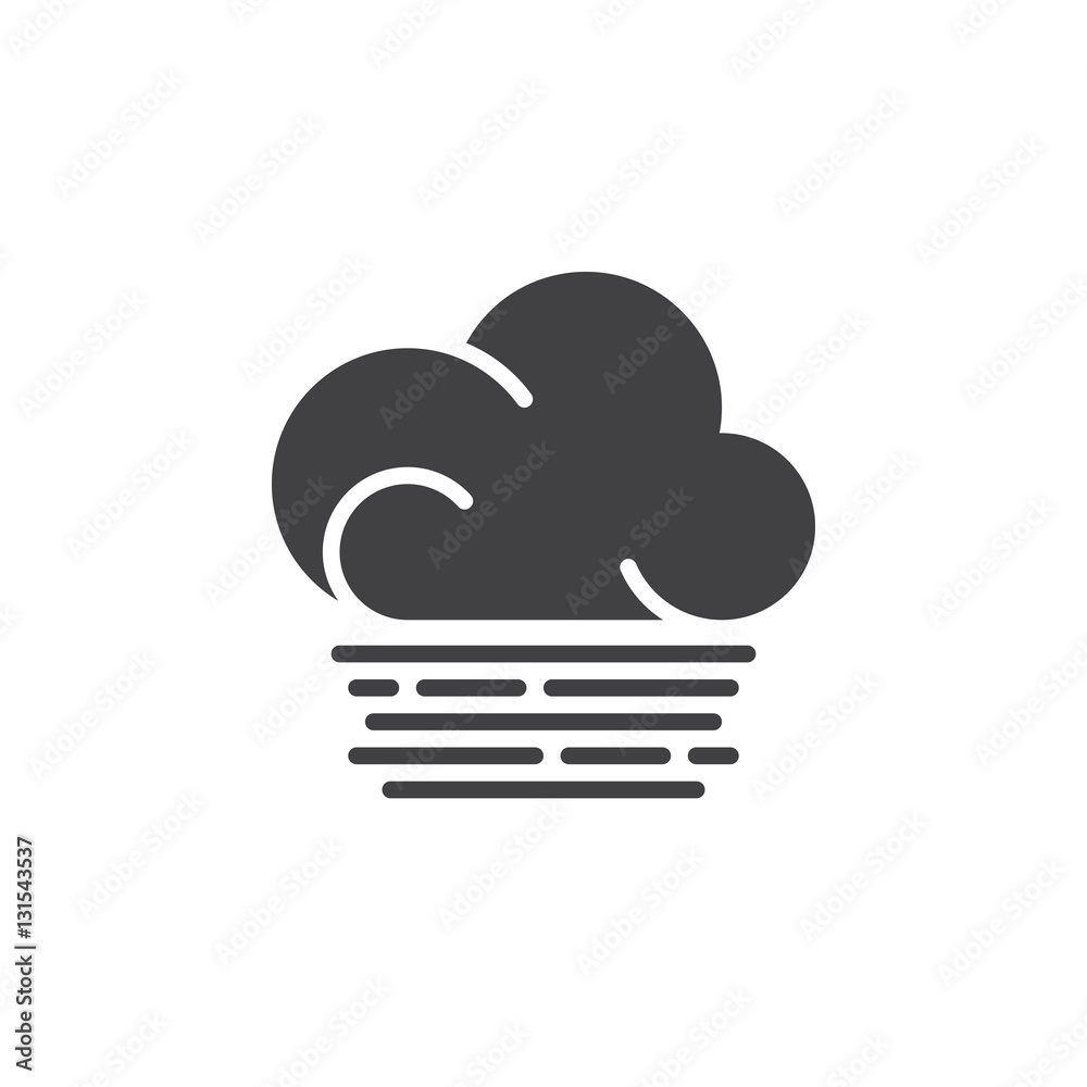 Fog cloud icon vector, filled flat sign, solid pictogram isolated on ...