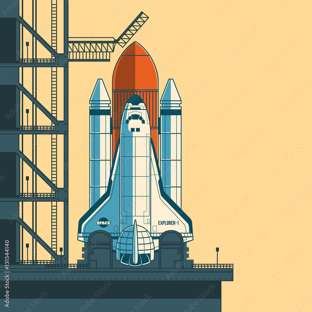 Vector illustration rocket is ready for launch. Stock Vector | Adobe Stock