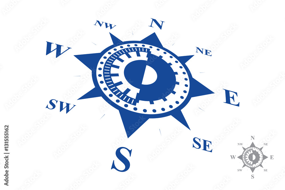 Compass Logo isolated on white background Stock Vector | Adobe Stock