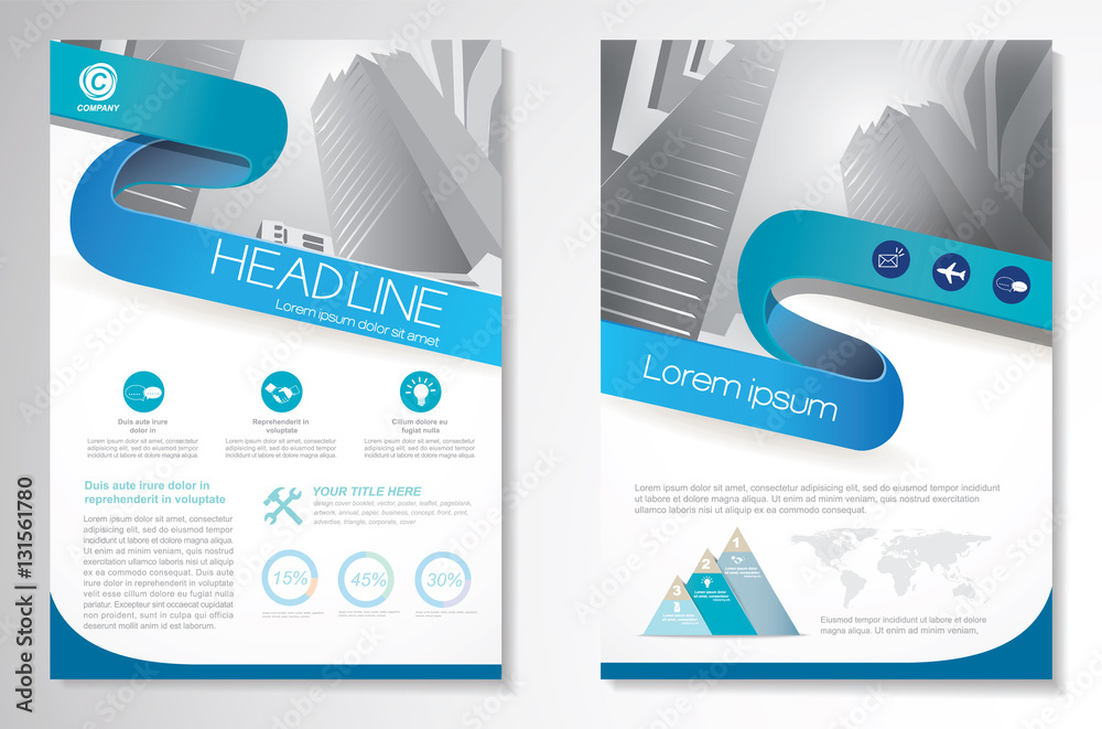 Vector Brochure Flyer design Layout template, size A4, Curve design ...