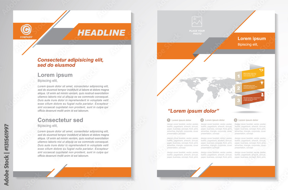Vector Brochure Flyer design Layout template, size A4, Front page and ...