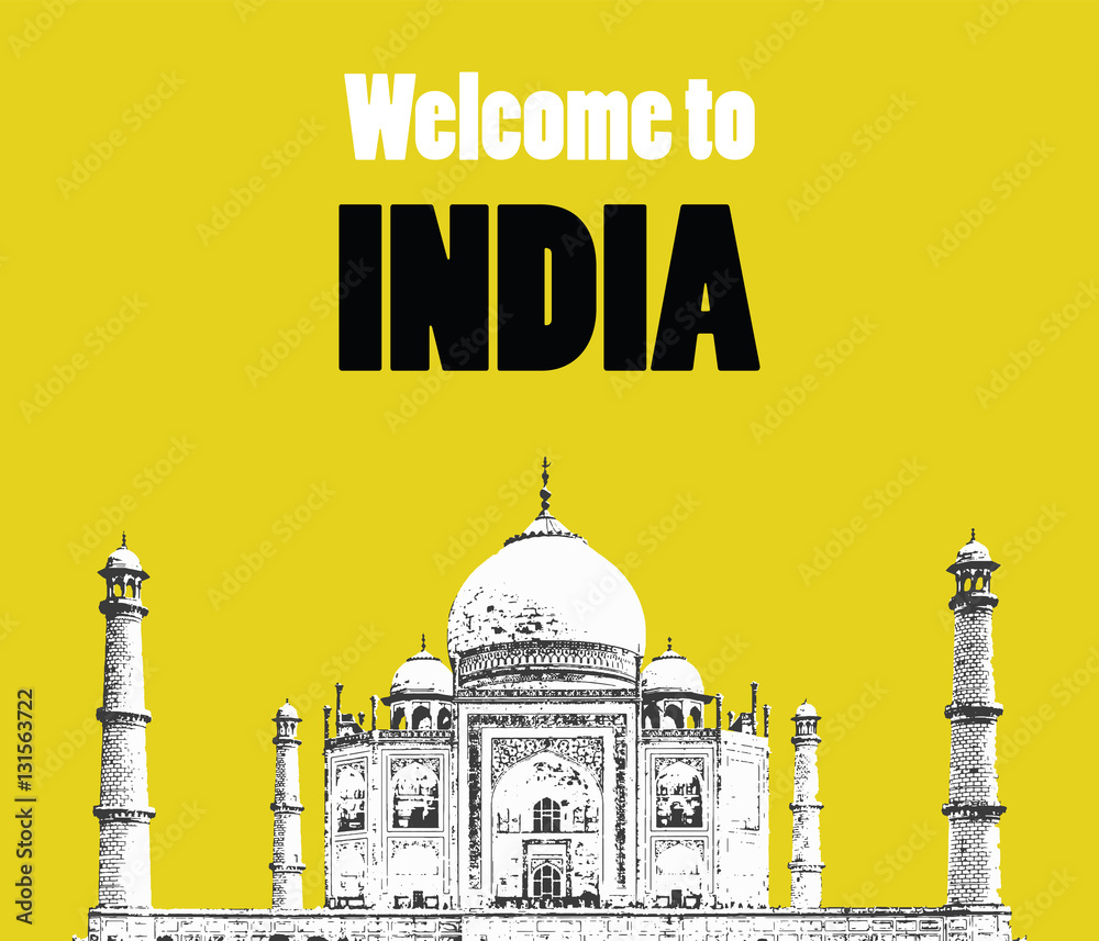 Tajmahal famous Indian monument vector poster graphics Stock Vector ...
