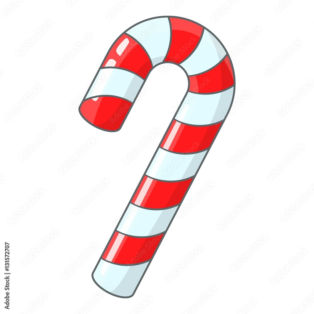 Candy cane for Christmas icon. Cartoon illustration of candy cane ...