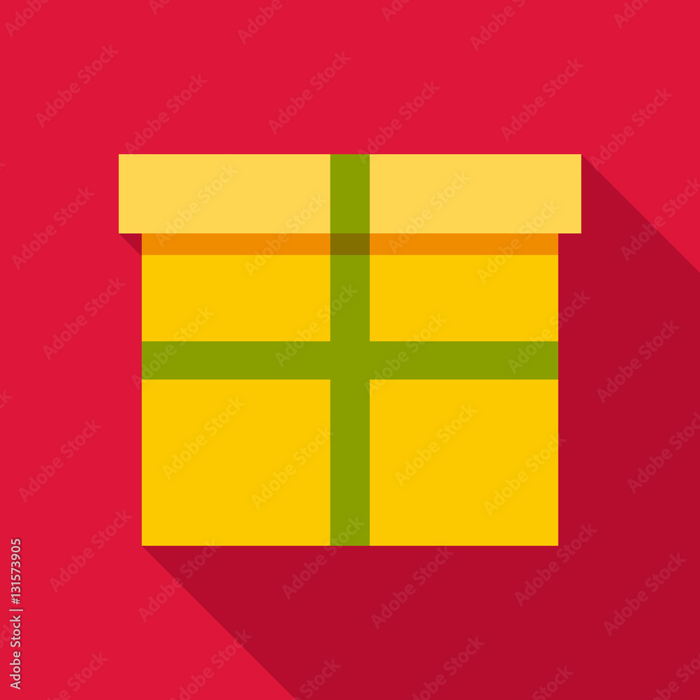 Yellow box icon. Flat illustration of yellow box vector icon for web ...