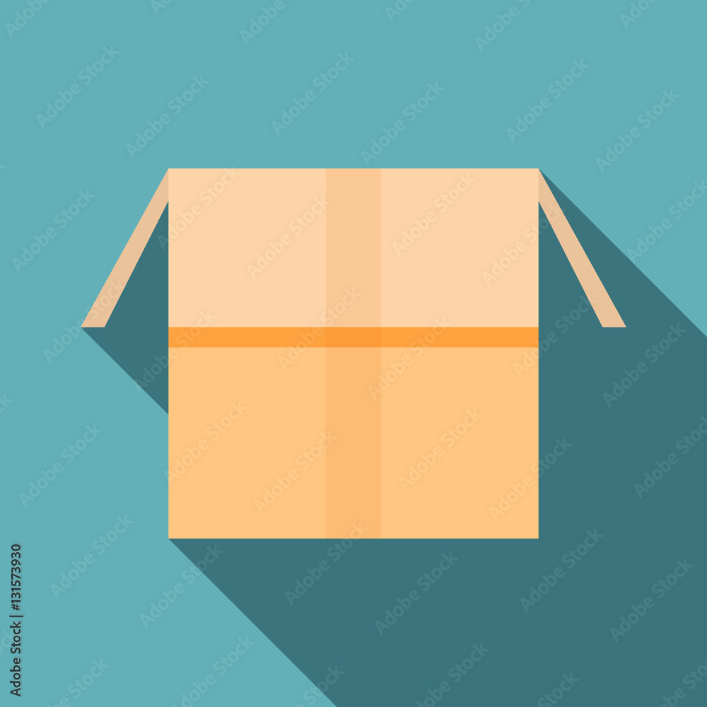White box icon. Flat illustration of white box vector icon for web ...