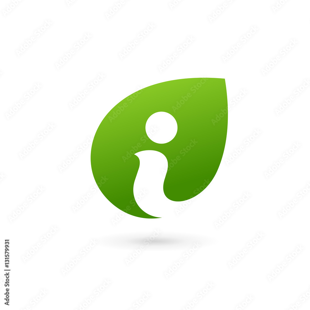 Letter I eco leaves logo icon design template elements Stock Vector ...
