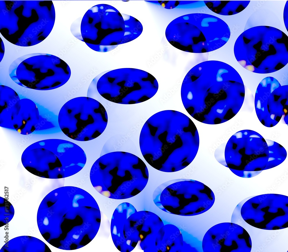 Seamless abstract background balls balls and circle of blue and white ...