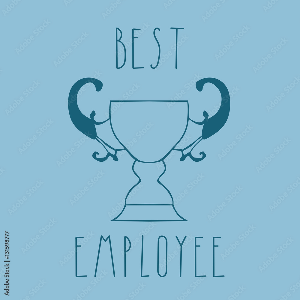 card template. phrase best employee. hand drawn letters Stock Vector ...