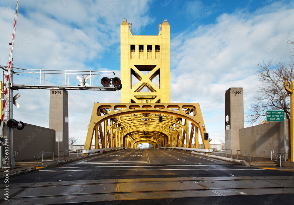Sacramento Bridge In Yellow