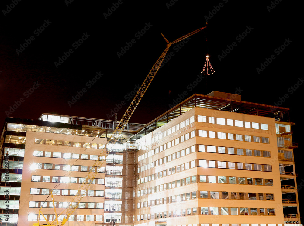 Building construction process. Architectural background with ...
