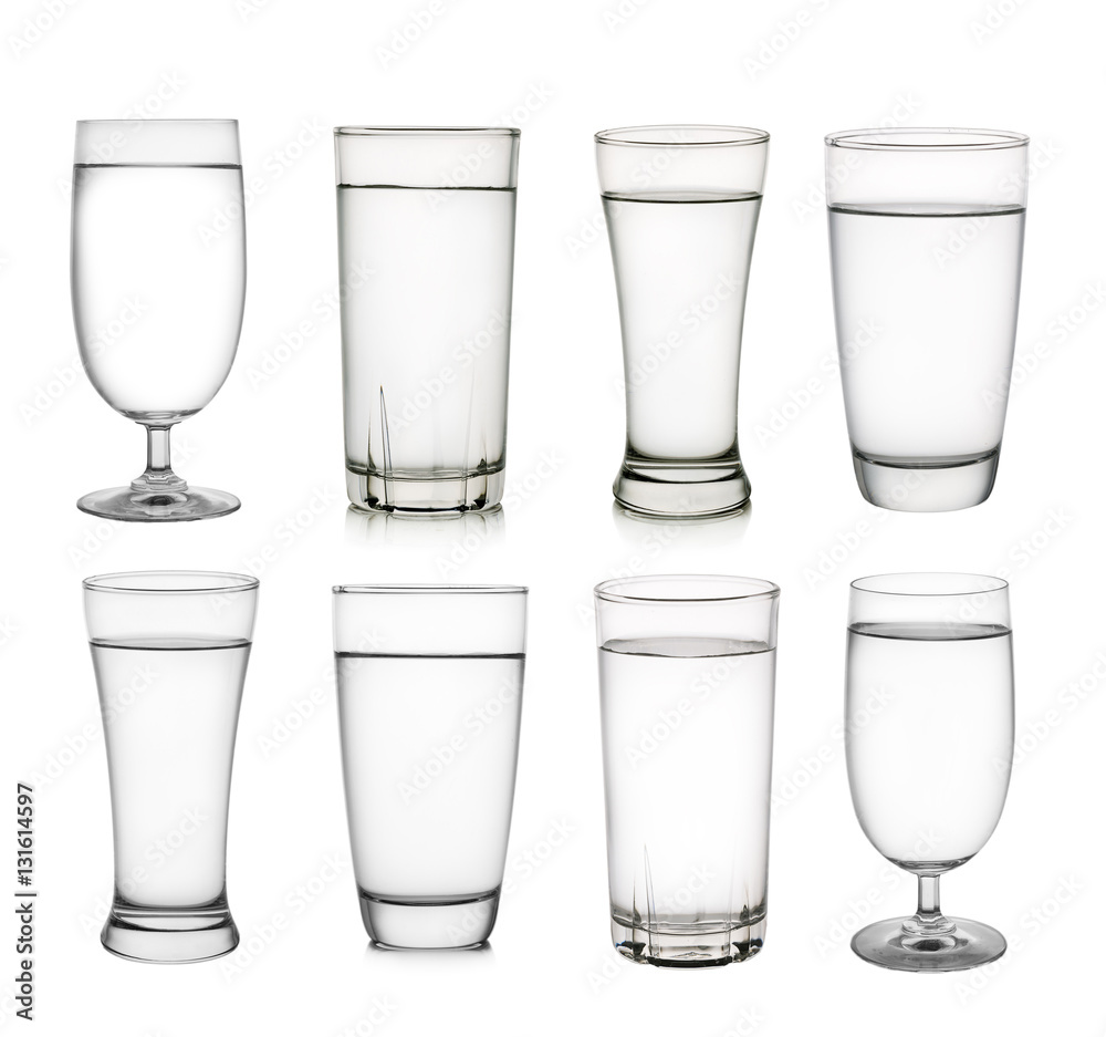 Glass of water isolated on white background Stock Photo | Adobe Stock