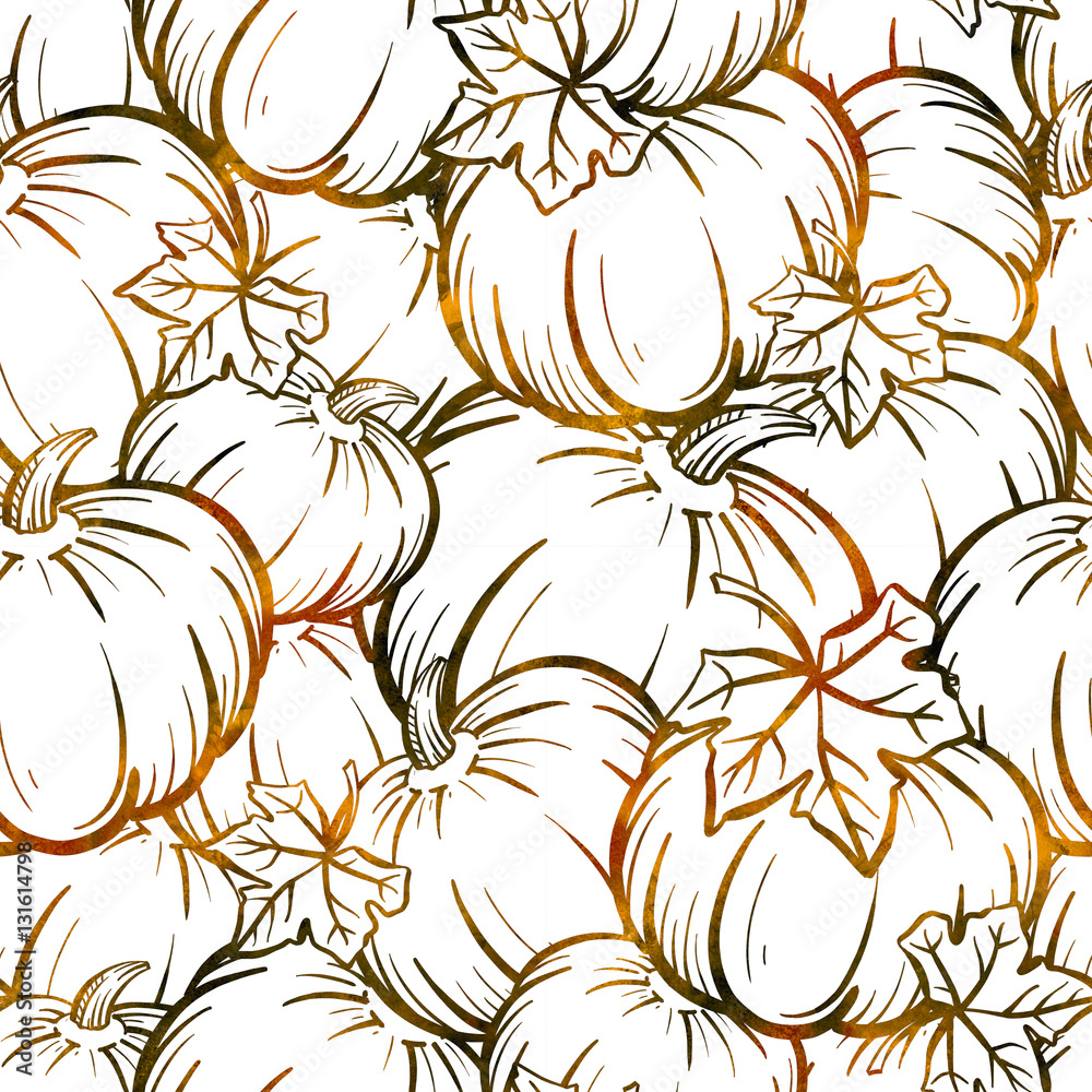 Pumpkin seamless pattern Stock Photo | Adobe Stock