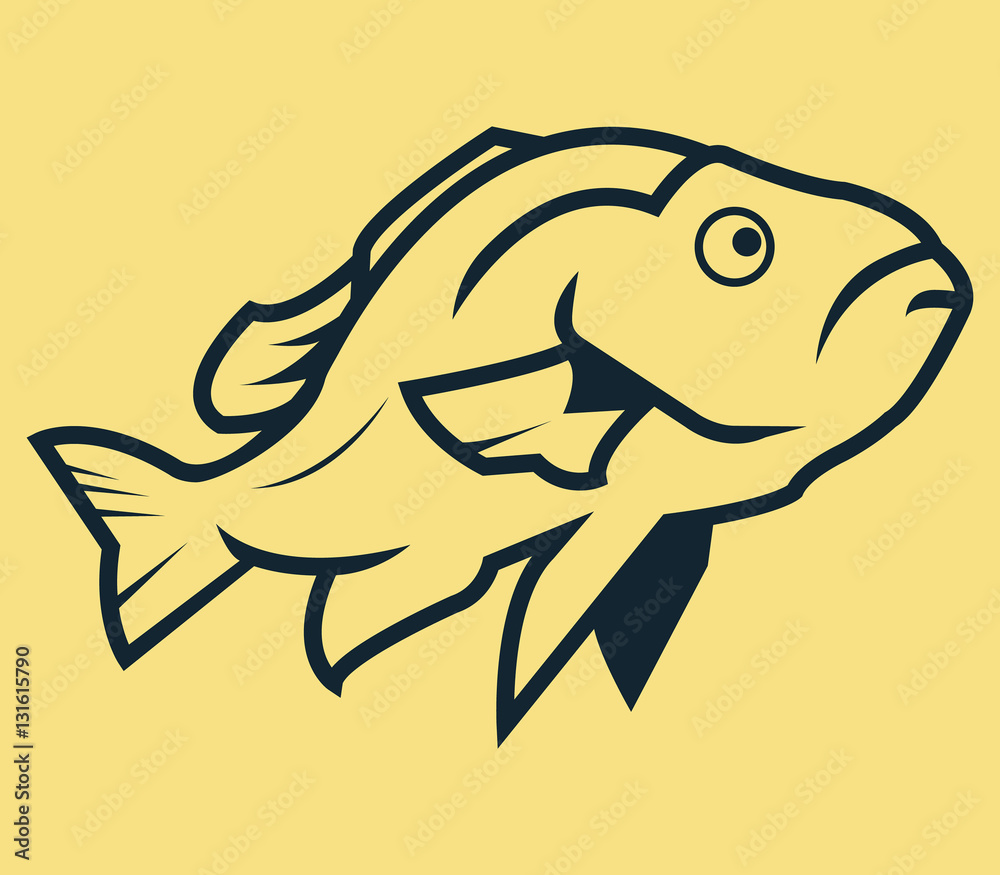 Fish Line Art Stock Vector | Adobe Stock