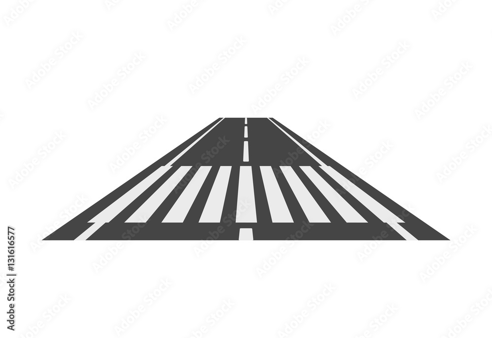 Crosswalk path, pedestrian crossing perspective view vector ...