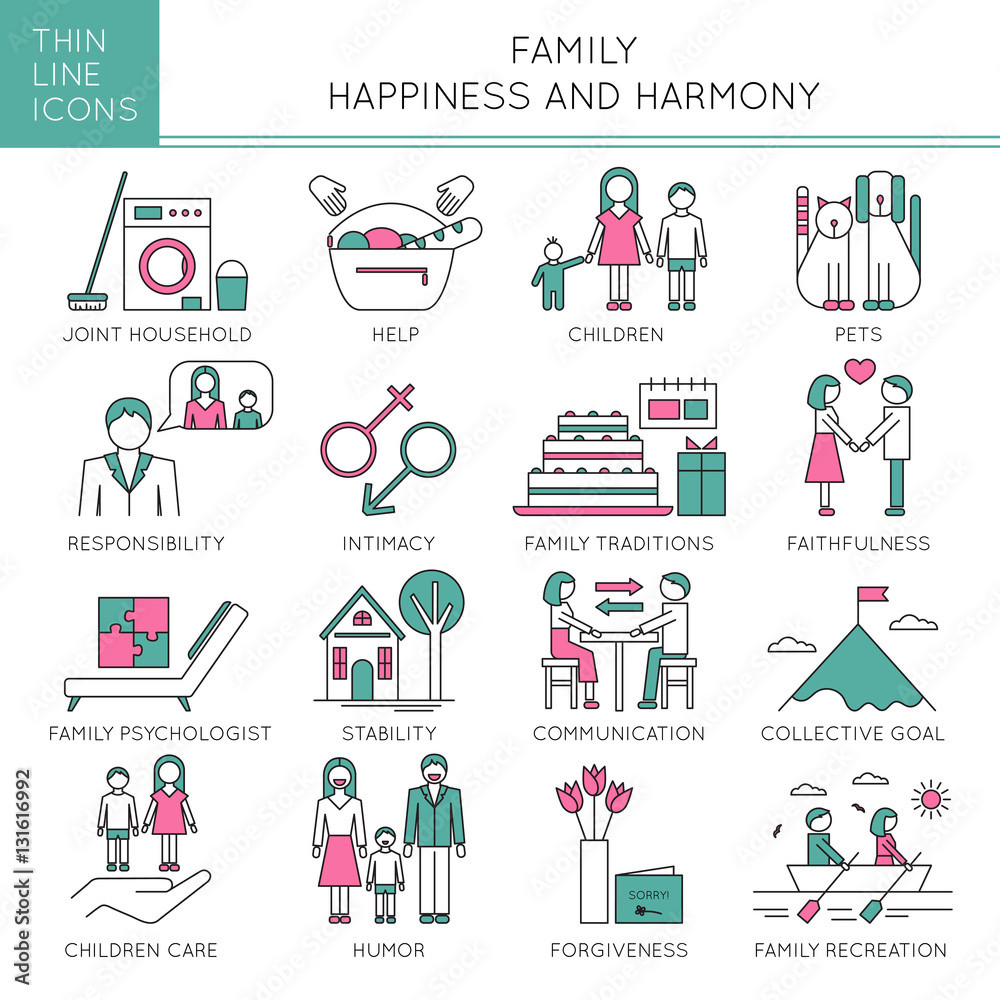 Family Values set Stock Vector | Adobe Stock