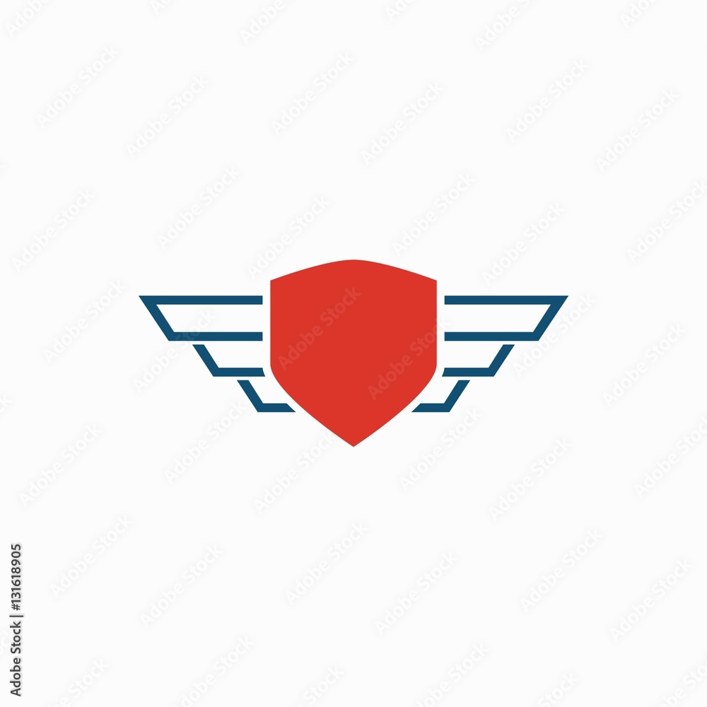 Shield with wings logo design Stock Vector | Adobe Stock