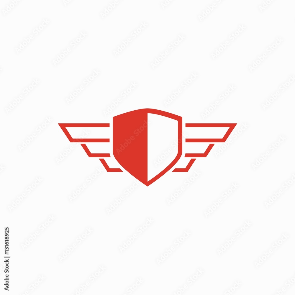 Shield with wings logo design Stock Vector | Adobe Stock