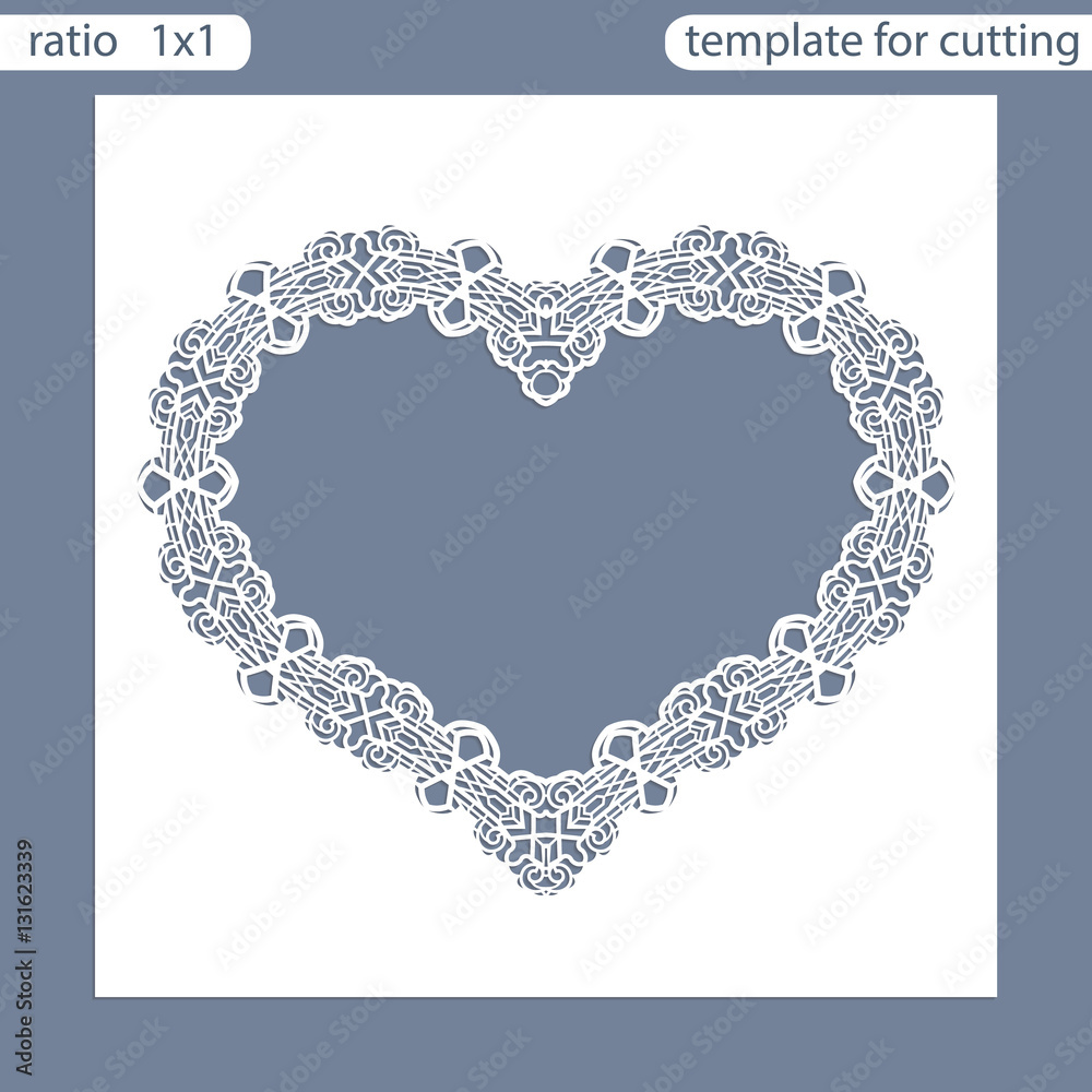 Grafika wektorowa Stock: Laser cut wedding invitation card template ...